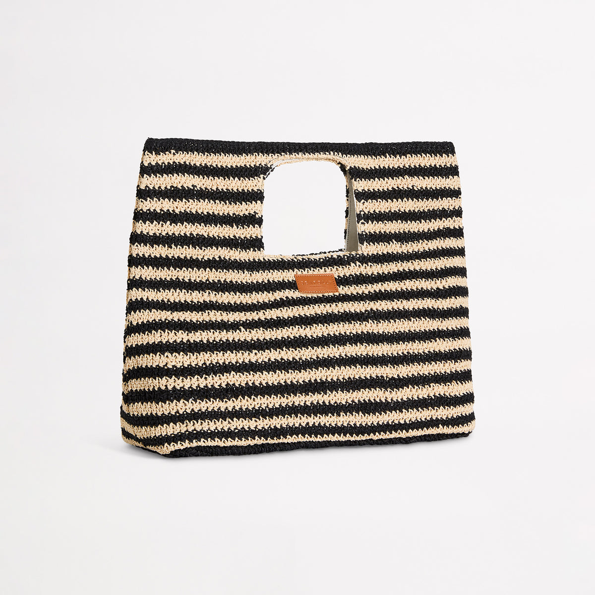 Raffia Stripe Basket Bag - Natural/Black – Seafolly Australia