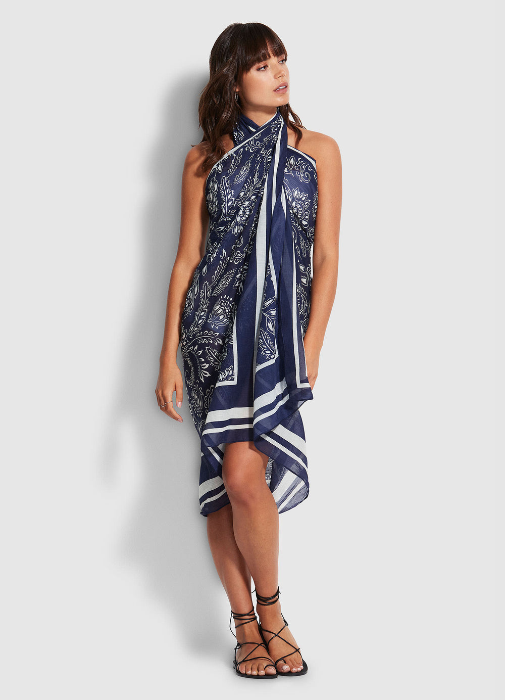 Folklore Pareo - True Navy – Seafolly Australia