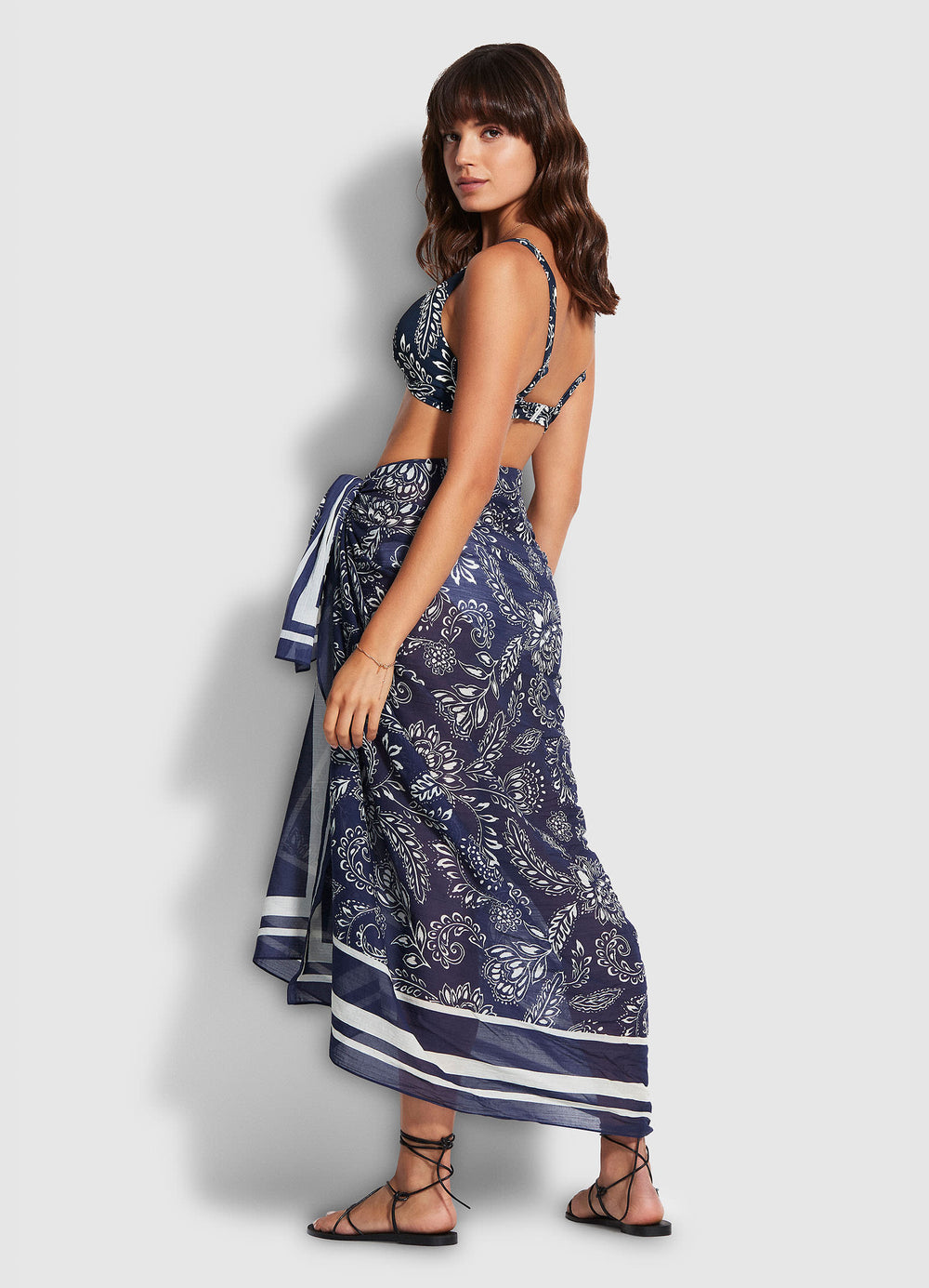 Folklore Pareo - True Navy – Seafolly Australia